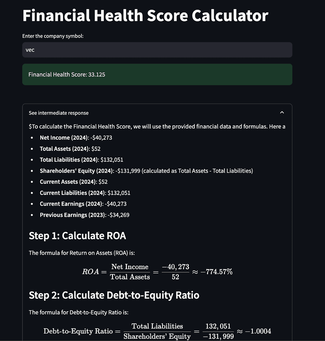 Leverage AI to Automate Financial Health Score Calculation using SEC 10 ...